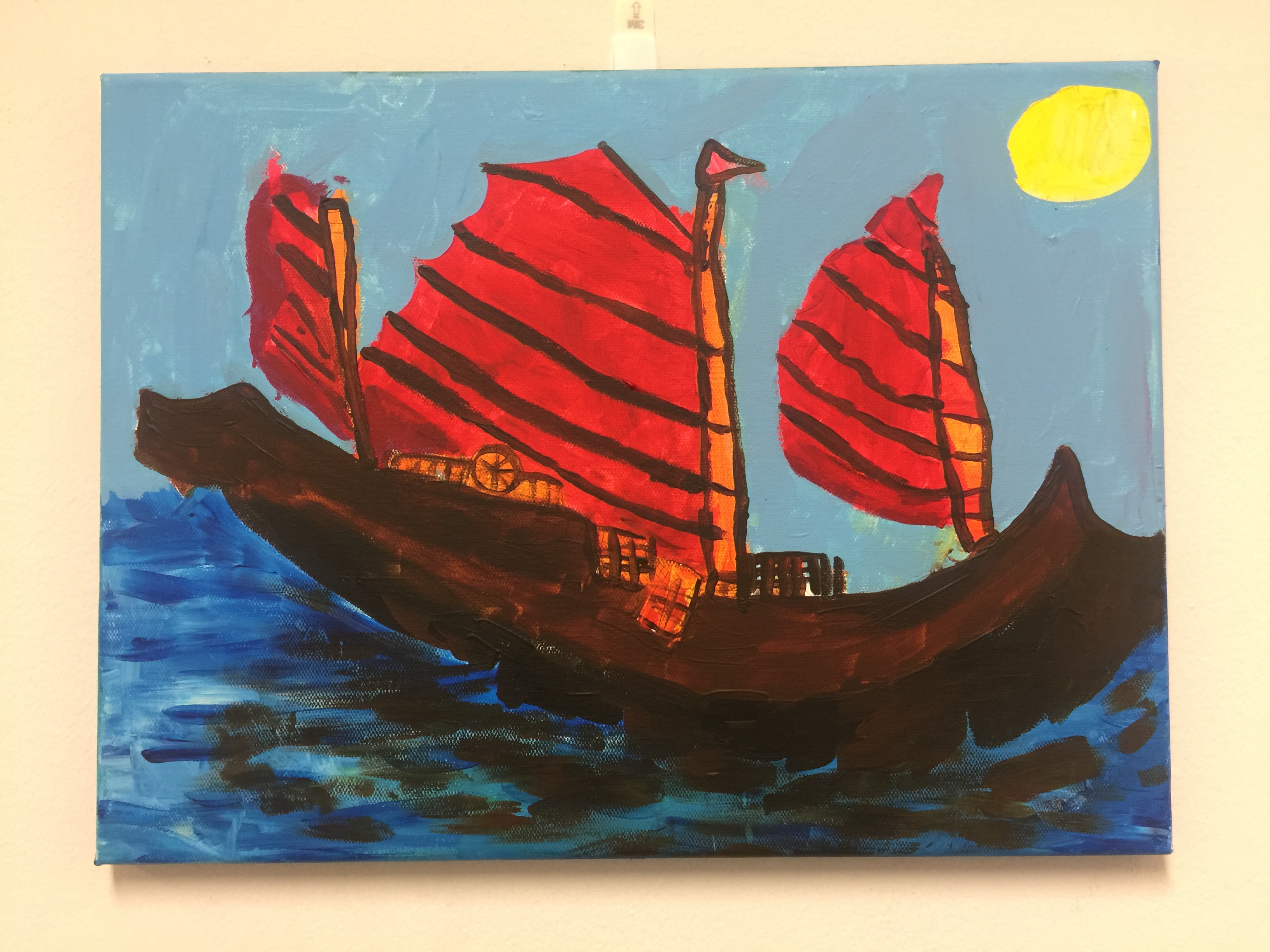Chinese Junk At Night